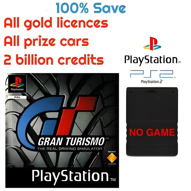 GRAN TURISMO 1 GT1 Save PS1 PS2 Memory Card Unlocked 100% Completed All ...