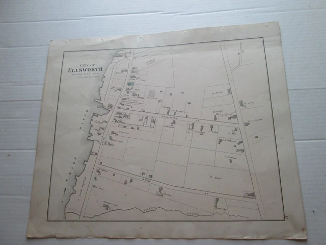 ONE (1) 1881 Map, City Of Ellsworth, Plus, #3, 1881 Colby's County ...