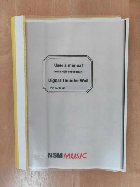 NSM DIGITAL THUNDER Wall ES 5.1 wallbox jukebox installation and user manual £16.00 - PicClick UK