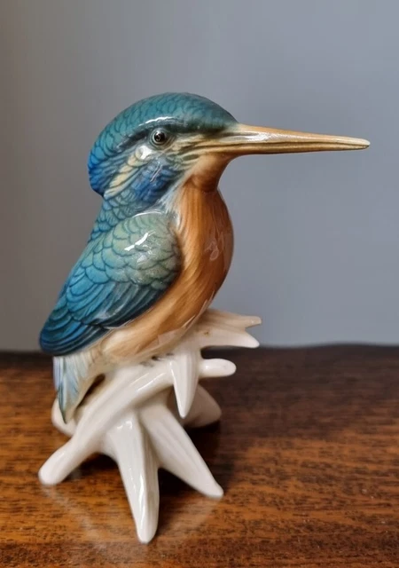 STUNNING KARL ENS Volkstedt Porcelain Kingfisher figurine 7519 Gloss £ ...