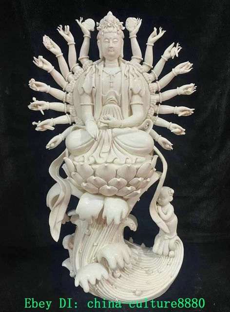 20 &DEHUA PORCELAINE enfant mille bras Guanyin Lotus assis image EUR 1.434,00 - PicClick FR