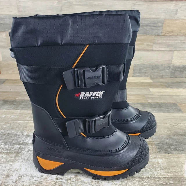 BAFFIN MENS WOLF Extreme Cold Snow Boots Sz 10 Black Expedition Gold £ ...