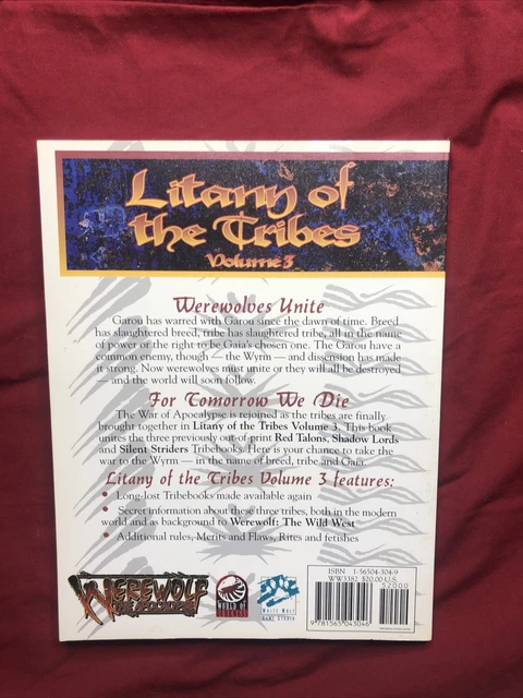 S-4 LITANY OF the Tribes Volume 3: Werewolf: Apocalypse & Wild West SC ...
