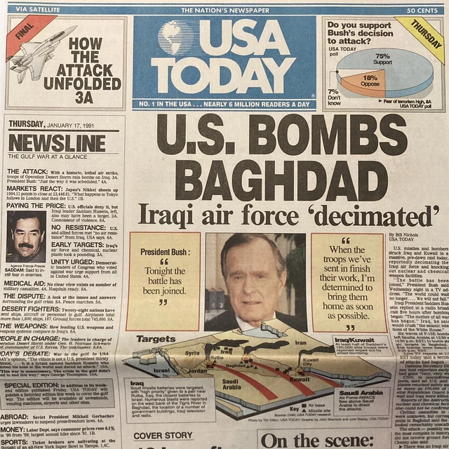 GULF WAR: OPERATION Desert Storm U.S. Bombs Baghdad January 17, 1991 ...