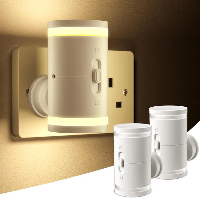 NIGHT LIGHT PLUG in Wall, with Dusk to Dawn Photocell Sensor, 3000K ...