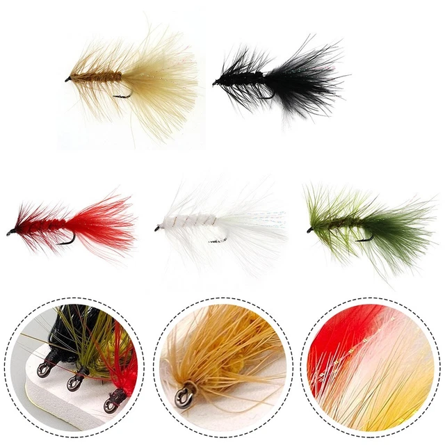 MULTI PURPOSE FLY Hook Lures for Pike Bass Rainbow Trout Almon Set of 5 ...