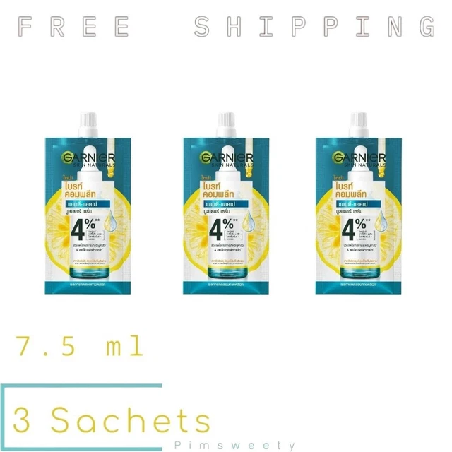 3 SACHETS X 7.5 ml Garnier Skin Naturals Bright Complete Anti-Acne ...