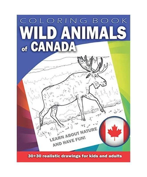 WILD ANIMALS OF CANADA Coloring Book for Kids & Adults: Learn about ...