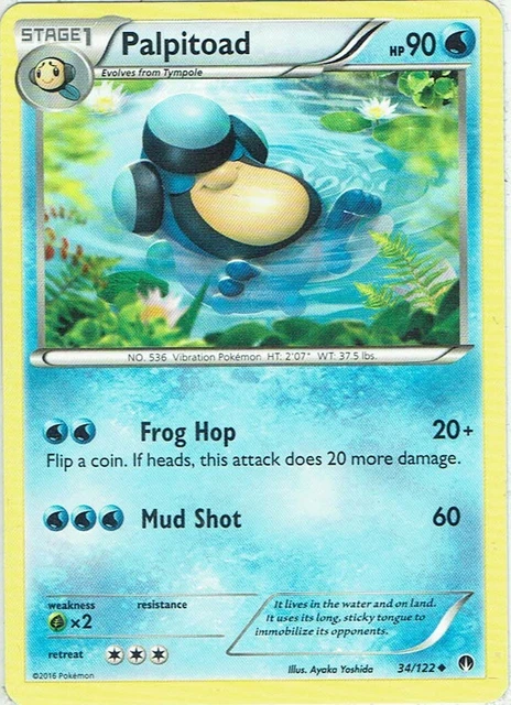 POKEMON CARTE JEU XY Fièvre de Turbo Numéro 34/122 Palpitoad Anglais ...