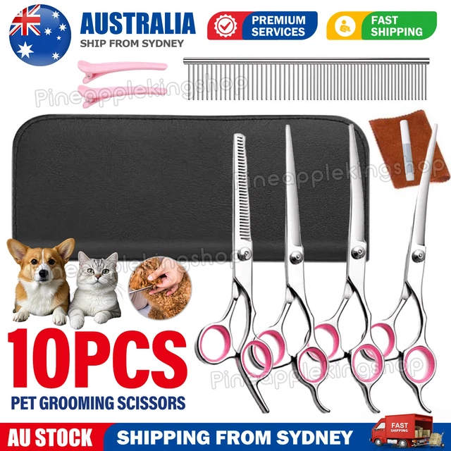 7& PROFESSIONAL CAT Dog Grooming Scissors Shear Set Hair Cutting Curved ...