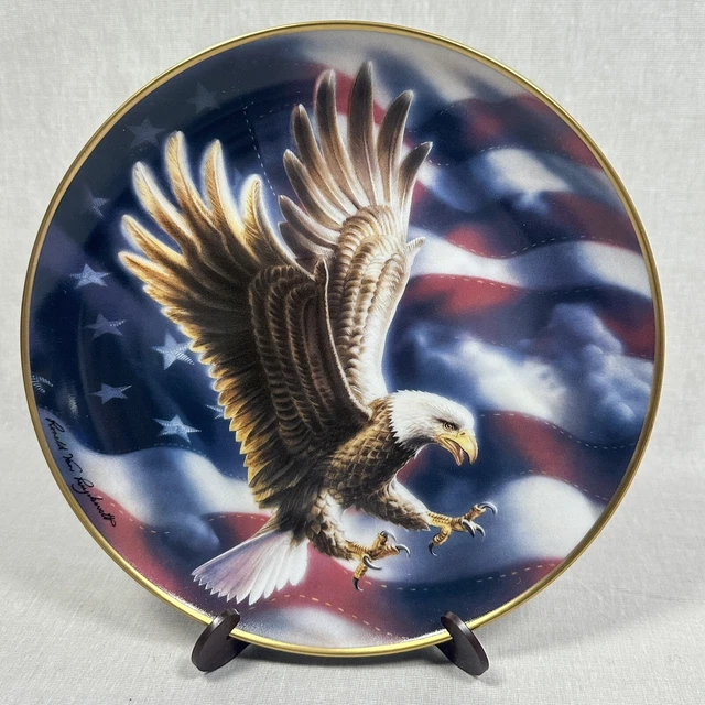 THE AMERICAN EAGLE Plate Ronald Van Ruyckevelt FRANKLIN MINT Eagle ...