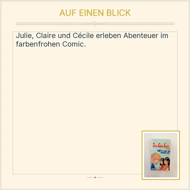 SIDNEY BOM JULIE Claire Cécile Comic Taschenbuch Französisch Humor EUR ...