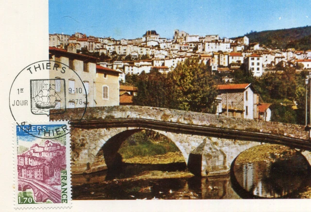 CARTE THIERS LE Pont du Moutier Cachet 1er Jour 1976 Timbre EUR 2,75 - PicClick FR