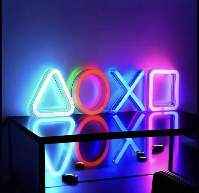 PLAYSTATION LOGO NEON Sign USB Powered Neon Sign PS Gaming Game Room ...