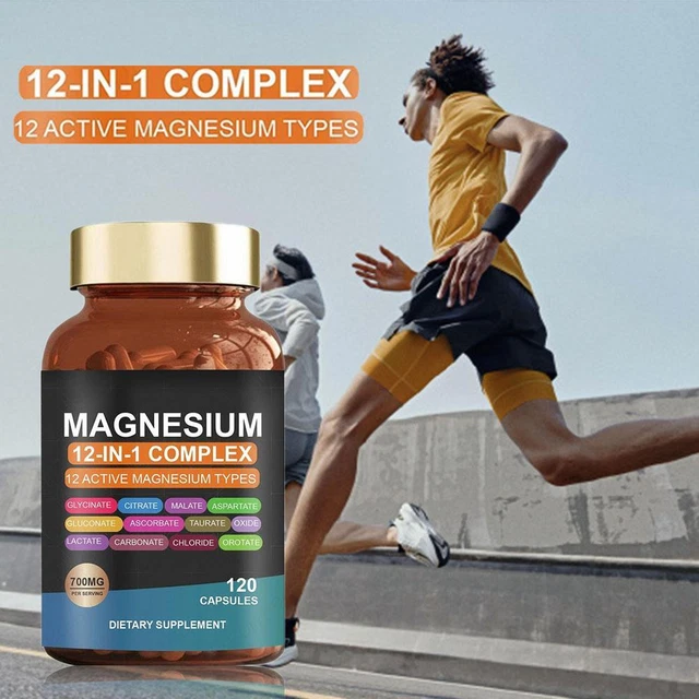 MAGNESIUM COMPLEX 700MG 12 in 1 Magnesium Supplement with 120 counts ...