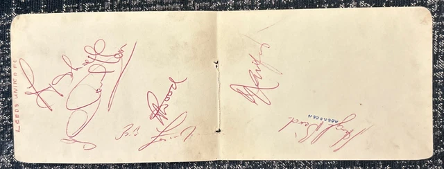 SIGNED 1950S X6 Leeds United X8 Blackpool Football Autograph Book Page ...