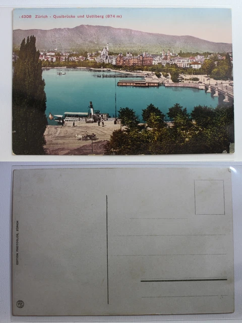 CARTE POSTALE ZURICH Qualbrücke et Uetliberg (874 m) #PB375 EUR 2,50 - PicClick FR