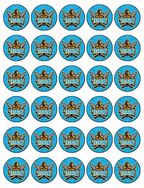 TITANS RUGBY TEAMS Cupcake Toppers Edible Wafer Paper Cake Decorations ...