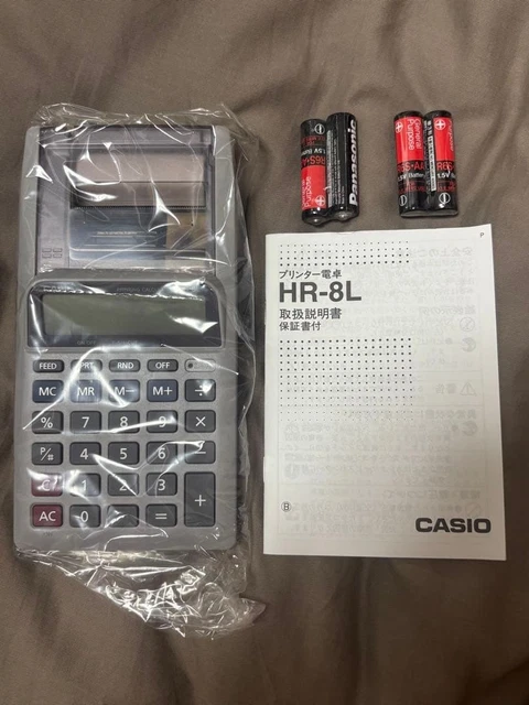 CASIO HR-8L GY Portable Printer Calculator 10 Digit Display Retro ...