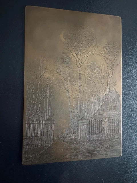 ANTIQUE / VINTAGE Etching / Engraving Double Side Copper Printing Plate ...