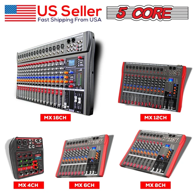 8/12/16 CHANNEL MIXING Console Sound Pro USB Bluetooth Live Studio ...