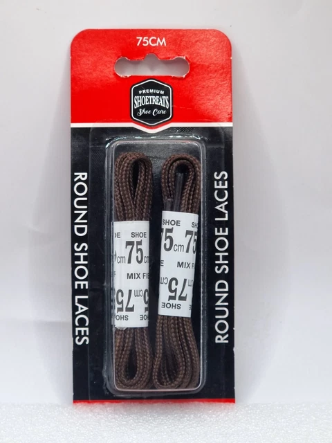 SHOETREATS ROUND SHOE Laces, twin pack, 75cm, Dark Brown (B78/J.DI/J.EB ...