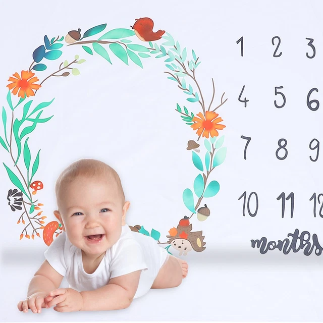 BABY PHOTOGRAPHY CLOTH Photoshoot Props Calendar Blanket Months Mat $23 ...