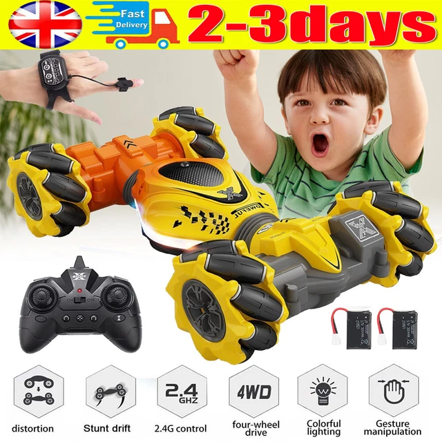 REMOTE CONTROLLED CAR for Children 4WD RC Stunt Car w/Hand Control 2.4 ...