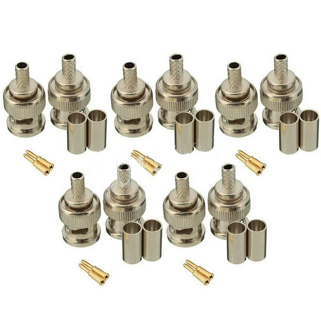 CONNECTEURS À SERTIR mâle RG58 impédance 50 ohms 10 ensembles 3 pièces BNC p EUR 9,71 - PicClick FR