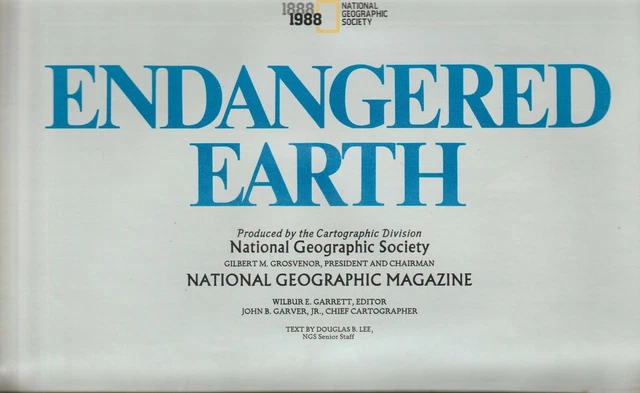 NATIONAL GEOGRAPHIC SUPPLEMENT Endangered Earth Map (Never Unfolded ...