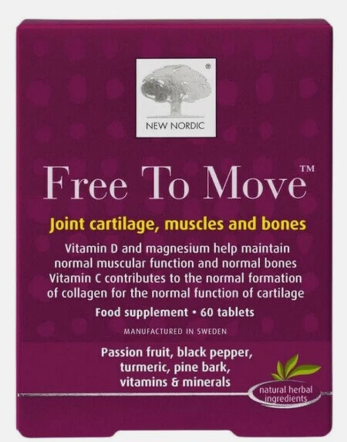 FREE TO MOVE 60 tablets (New Nordic) £20.99 - PicClick UK