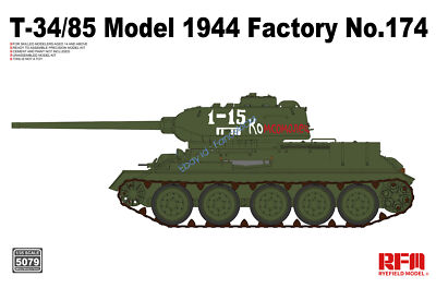 RYEFIELD RFM RM5079 1/35 T-34/85 Model 1944 Factory No.174 Tank Model ...