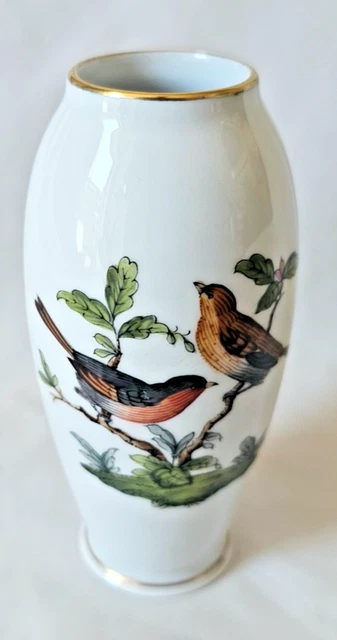 GORGEOUS HEREND ROTHSCHILD Bird Pattern Slender Vase £55.00 - PicClick UK
