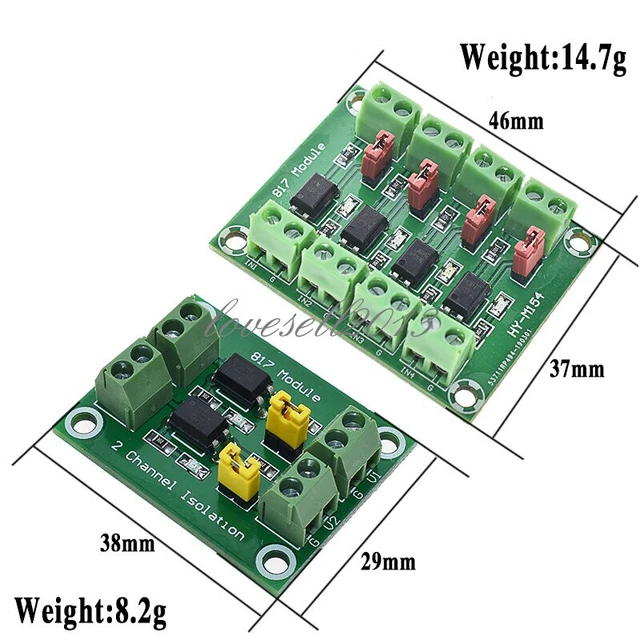 PC817 2/4-CHANNEL OPTOCOUPLER Isolation Board Voltage Converter Adapter ...