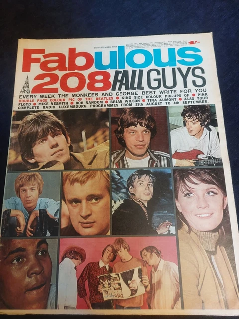 VINTAGE FABULOUS 208 Magazine 2 SEPTEMBER 1967 Beatles Pink Floyd ...