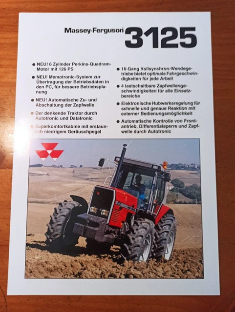 PROSPEKT MASSEY FERGUSON 3125 Werbung Brochüre Traktor Schlepper G EUR 11,17 - PicClick DE