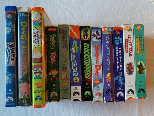 12 NICKELODEON/NICK JR VHS (Rugrats, Doug, Blue’s Clues 100th ...
