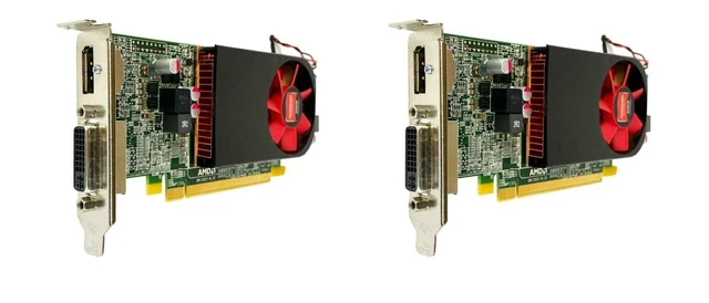 LOT OF 2 AMD Radeon R7 250 2GB DDR3 PCI-E DVI Display Port 0FDT1K Low ...