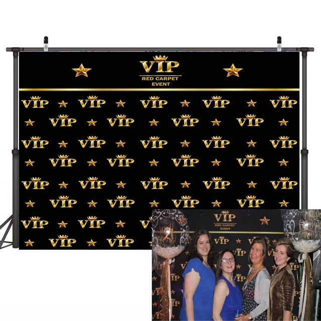 ROYAL CROWN BLACK Hollywood Vip Banner Backdrop Birthday Adults ...