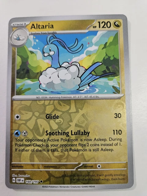 POKÉMON TCG ALTARIA SV03: Obsidian Flames 160/197 Reverse Holo Uncommon $0.01 - PicClick CA