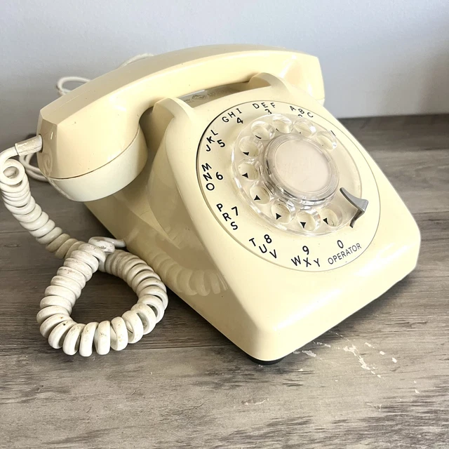 AUTOMATIC ELECTRIC BEIGE Vintage Rotary Dial Desktop Phone Works North ...
