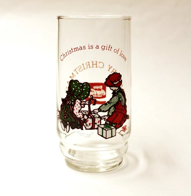 Vintage 1978 Limited Edition Holly Hobbie Coca Cola Christmas Glass