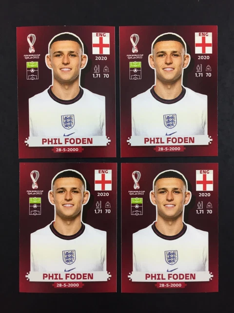 PHIL FODEN LOT 4 Sticker Panini World Cup Qatar 2022 Oryx Swiss Edition #ENG 17 EUR 21,99 ...
