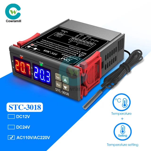 STC-3018 AC 110-220V Digital Temperature Controller Thermostat NTC Sensor Probe $17.65 - PicClick AU