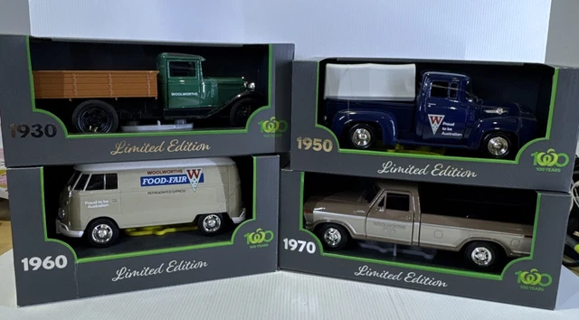 WOOLWORTHS 100 YEARS Limited Edition Set of 4 1950 1960 1930 1970 Truck ...