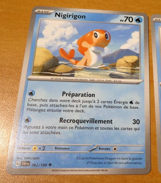 POKEMON ECARLATE ET Violet Francaise Card Carte Nigirigon 062/198 Fr Jcc Neuf EUR 1,24 - PicClick FR