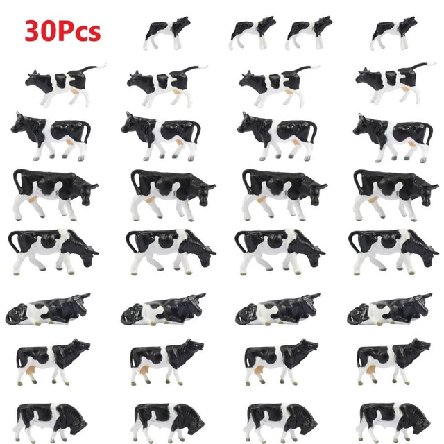 MINIATURE FARM COW Figures HO Scale Model Railway Animal Set of 30 ...