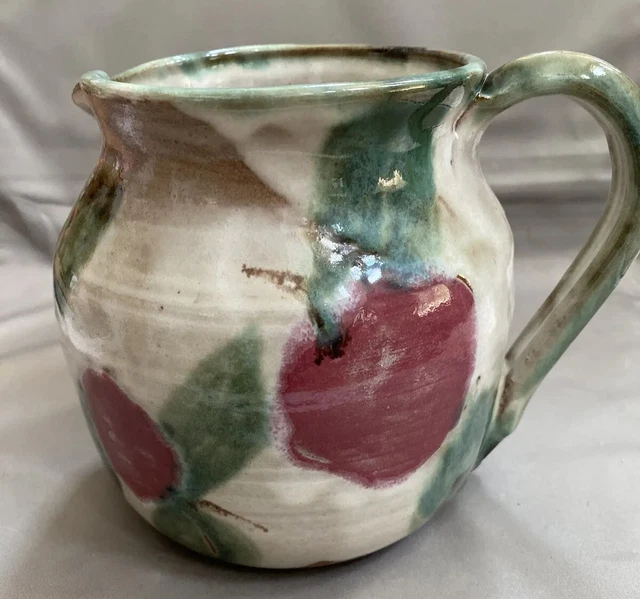 VINTAGE ROBERTA DALLIMONTI Handmade Glazed Pottery Pitcher Apple’s ...