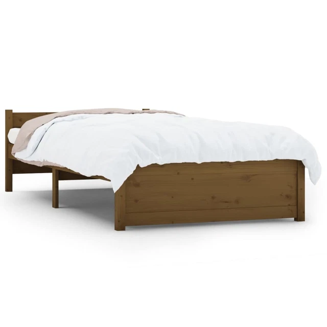 HONEY BROWN SOLID Wooden Pine Bed Frame 2FT6 Small Single 75 x 190 cm Headboard £120.94 ...