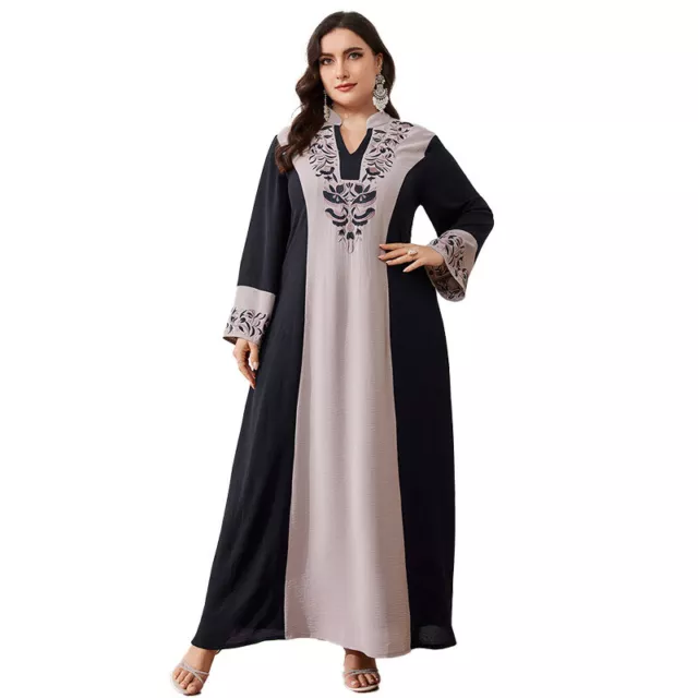 Dubai Women Muslim Maxi Dress Islamic Long Robes Evening Kaftan Loose
